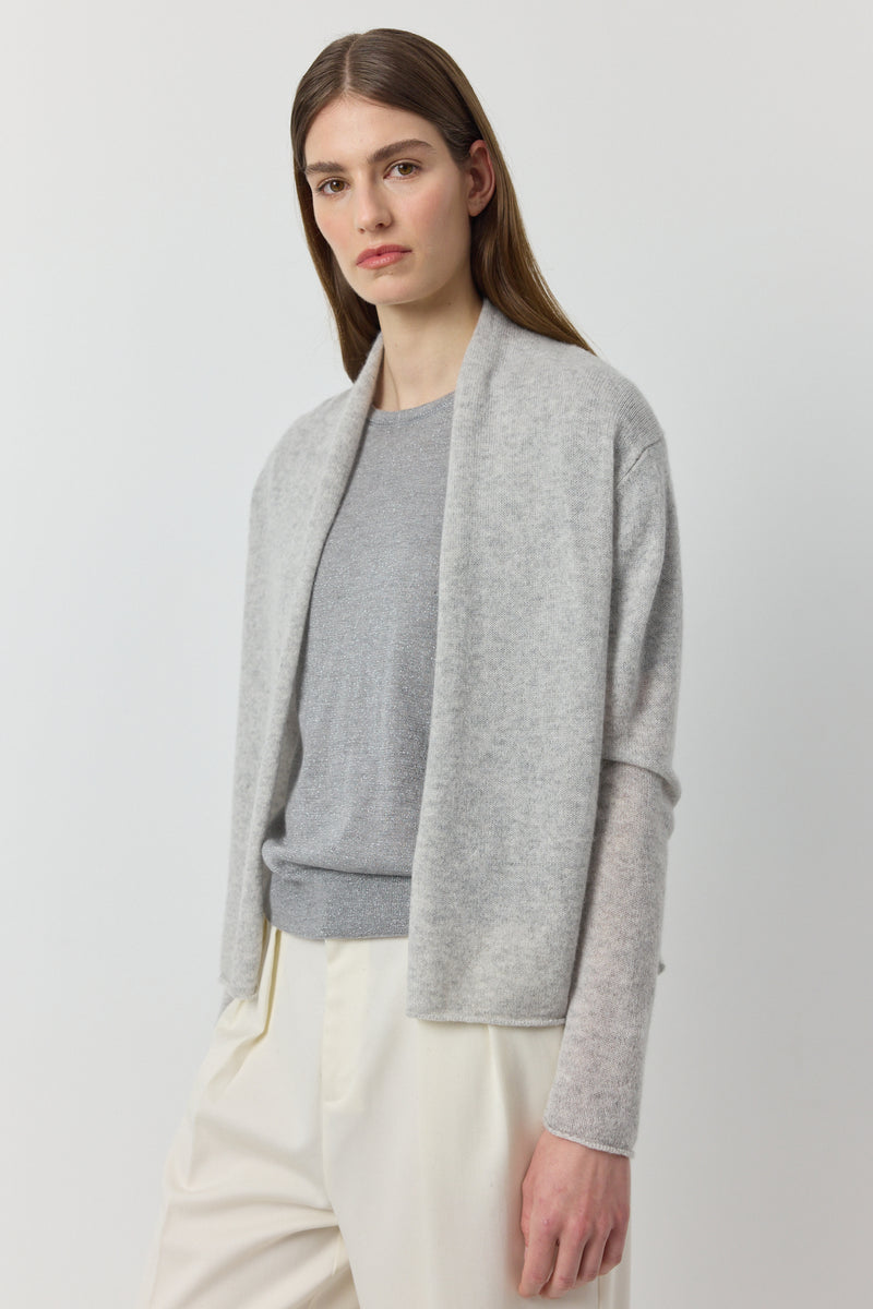 Essential Cashmere Featherweight Cardigan - Grey Melange – Elle & Riley ...