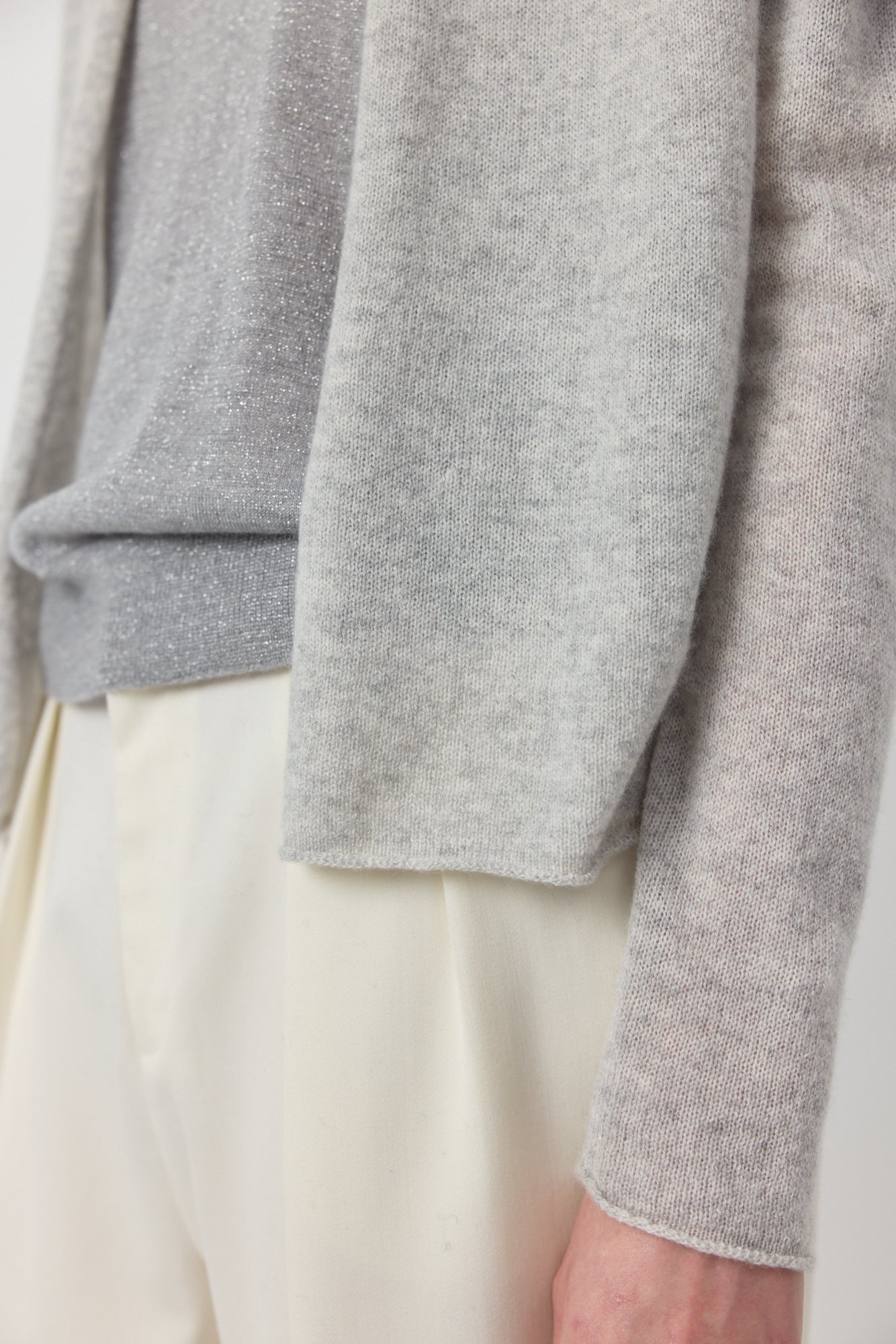 Essential Cashmere Featherweight Cardigan - Grey Melange – Elle & Riley ...