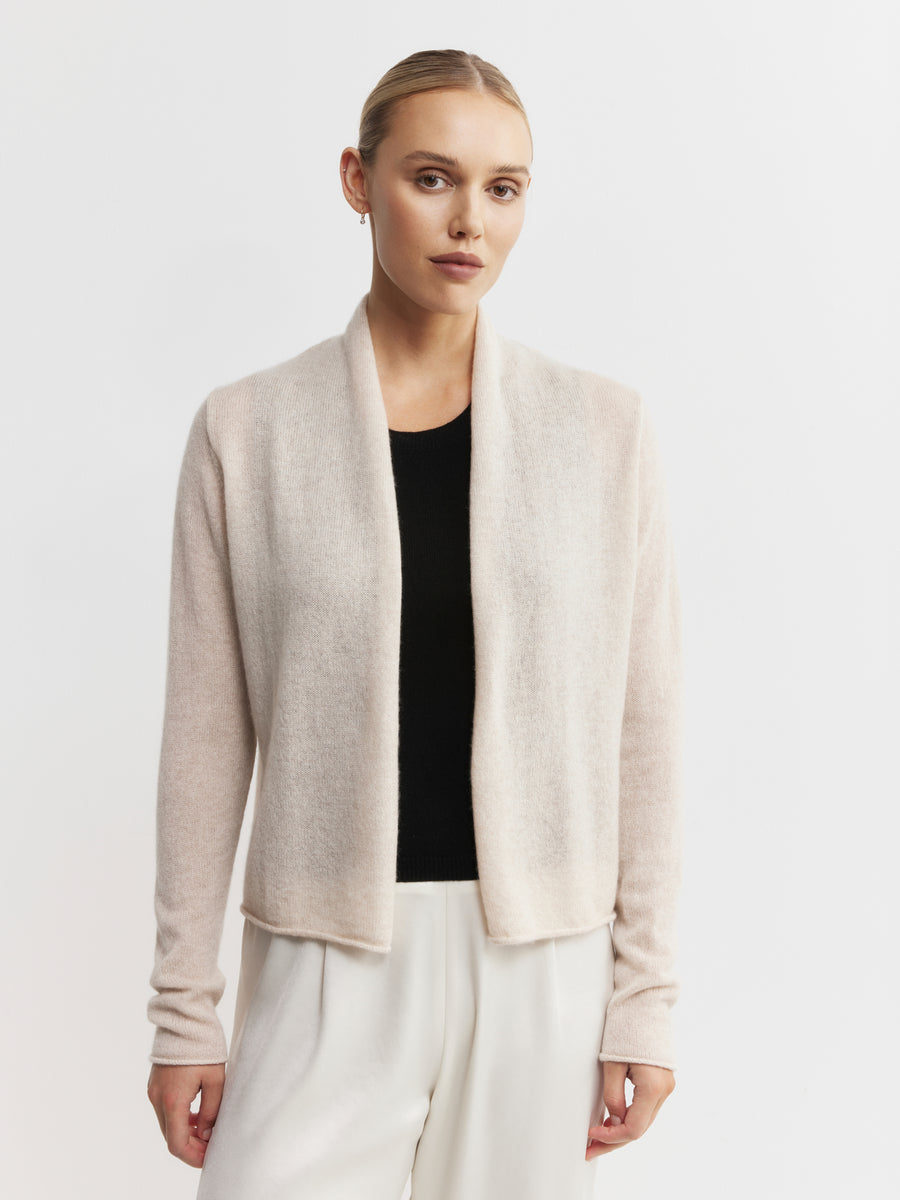 Essential Cashmere Featherweight Cardigan - Sand – Elle & Riley Cashmere